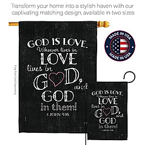 Breeze Decor God is Love Garden Flag Religious Bible Verses Bless Faith Thank Hope Pray Christian Religion House Decoration Banner Small Yard Gift Double-Sided, Made in USA