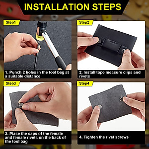 Small Metal Tape Measure Holder Clip Measuring Tape Belt Holder Occidental Tape Tool Tape Measure Belt Clip Tape Holder for Tool Belt with Mounting Screw for Drill Leather Pocket Tool (8)