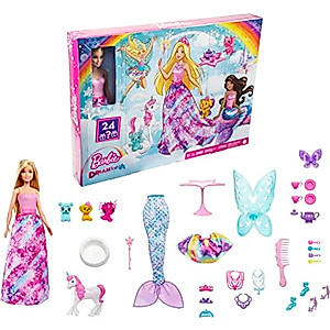 Barbie Dreamtopia Fairytale Surprise Box with Barbie Doll and 24 Gifts Including Fairytale Fashions, Magical Pets and Accessories