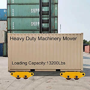 6T Industrial Machinery Mover with 360° Rotation Plat 13200lbs Machinery Moving Skates with 4 Roller Wheels Machinery Mover Dolly Skate, Orange, 1PC