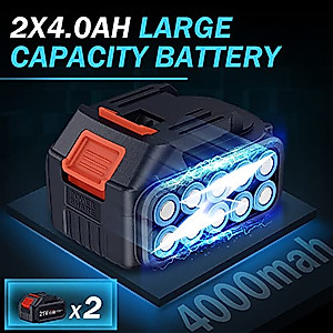 Huoeren Electric Cordless Impact Wrench 1/2 Inch,480Ft-lbs(650N.m) High Torque Battery Impact Wrench,21V Brushless Impact Gun Set with 2x4.0Ah Battery,4 Sockets,4 Drills and 4 Screws for Car & Home