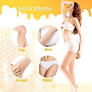 Roll on Wax,Honey Roller Waxing Kit for Women and Men,Roll on Wax Warmer Kit,Depilatory Wax Roller Kit for Sensitive Skin,Roll on Wax Cartridge Refill&Non-Woven Wax Strips for Hair Removal