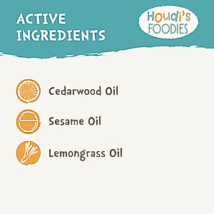 Houdi's Foodies Herbal Flea & Tick Pet Spray by North American Herb & Spice - Lemongrass Scent - 4 fl oz - Kills & Repels Fleas, Ticks + Mosquitoes - DEET-Free, Plant-Based Formula