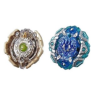 Beyblade Burst Turbo Slingshock Dual Pack Engaard E4 and Stone-X Quetziko Q4 -- 2 Right-Spin Battling Tops, Age 8+