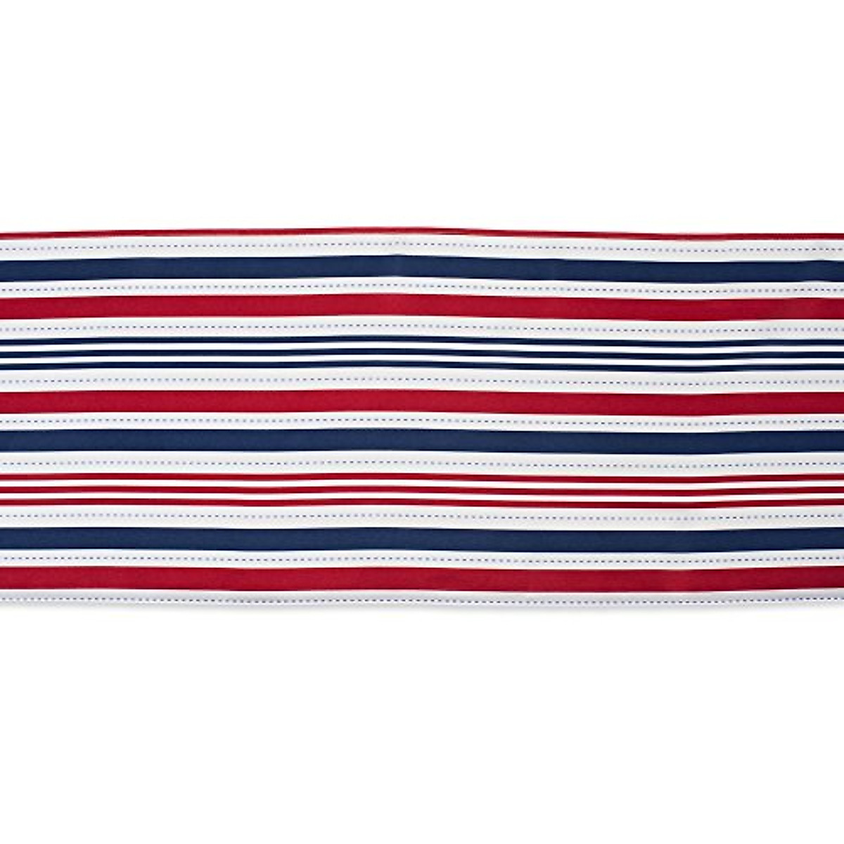 DII Patriotic Stripes Tabletop Collection, Stain Resistant & Waterproof, Table Runner, 14x72, Red, White, & Blue