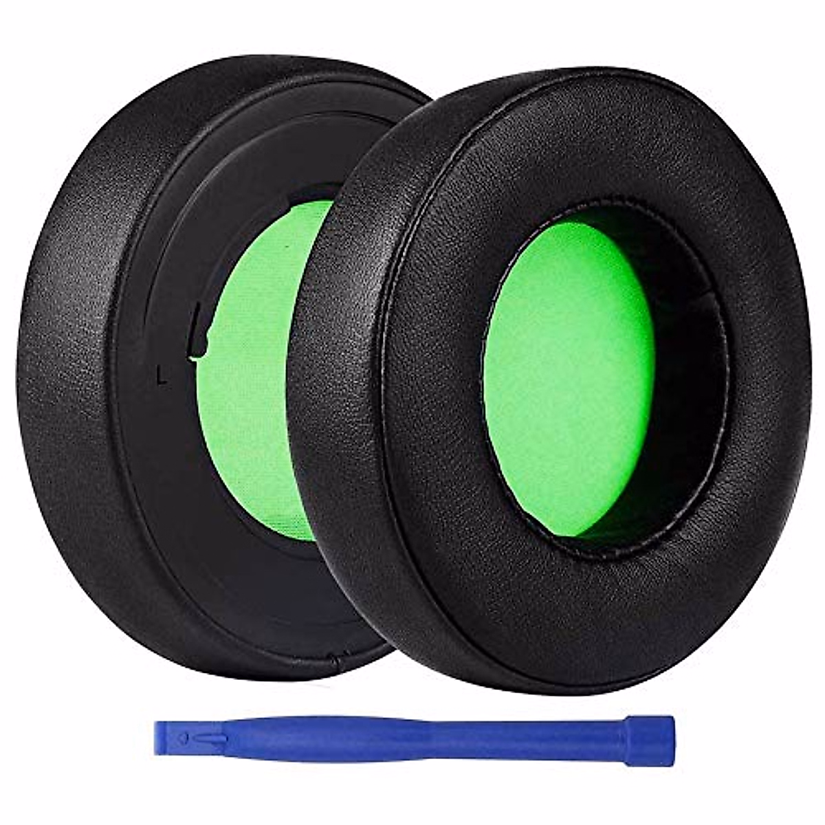Kraken Pro V2 Ear Pads, Oval Replacement Headphones Ear Cushions Protein Leather Memory Foam Earpads Cover Earmuffs Repair Parts for Razer Kraken Pro 7.1 V2 Gaming Headset Easy Installation - Green