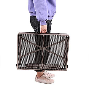 RedSwing Portable Grill Table for Outside, Aluminum Folding Grill Stand Table for Outdoor Camping Picnic BBQ, Lightweight Adjustable Height, 36"x24"x15"/28" Sliver