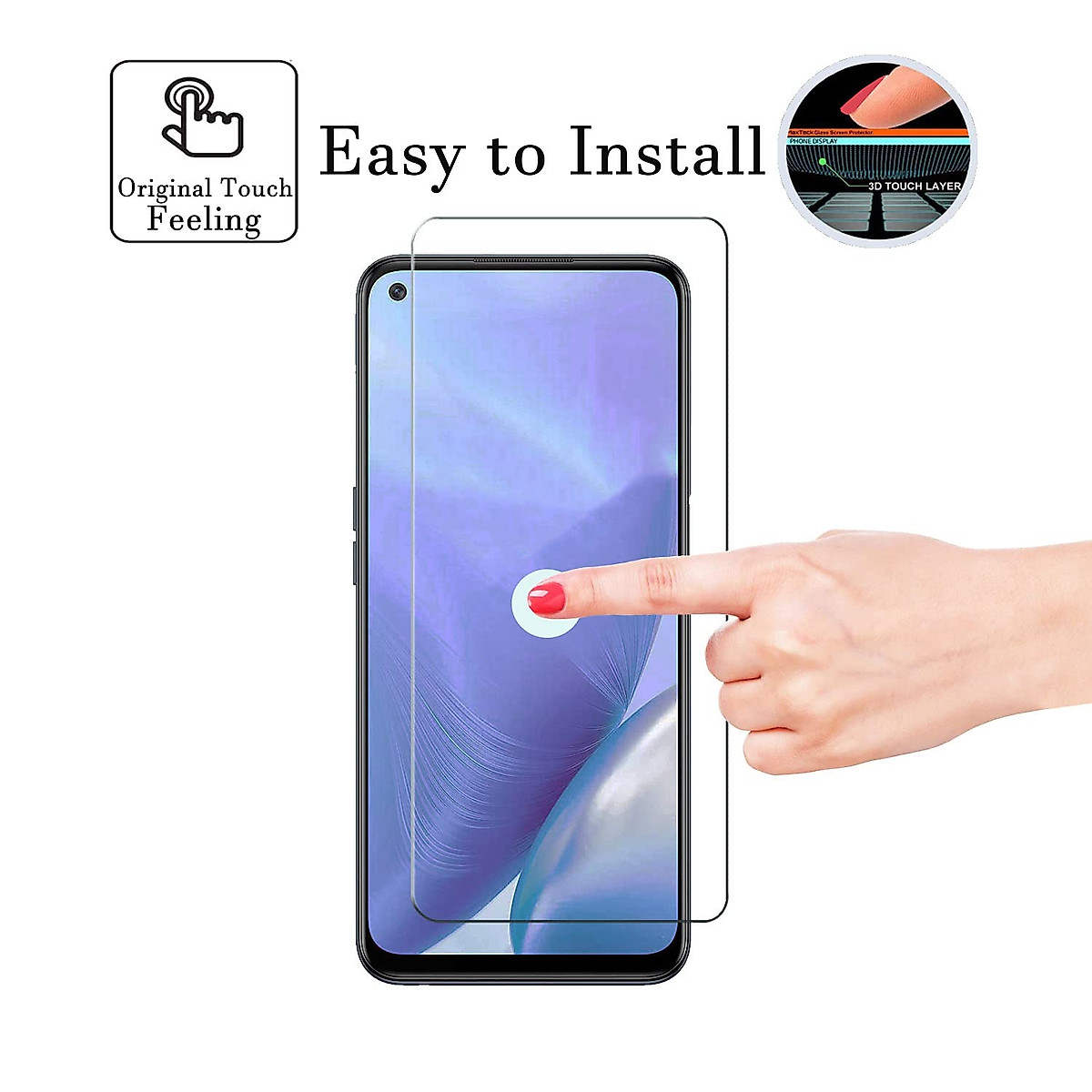 Oneplus Nord N20 5G Screen Protectors (3 Pack),Douglass 9H Tempered Glass Film Oneplus Nord N20 5G Anti-Scratch Anti-Fingerprint Glass Screen Protectors Zero Bubbles Ultra-clear 99.99%, Transparent