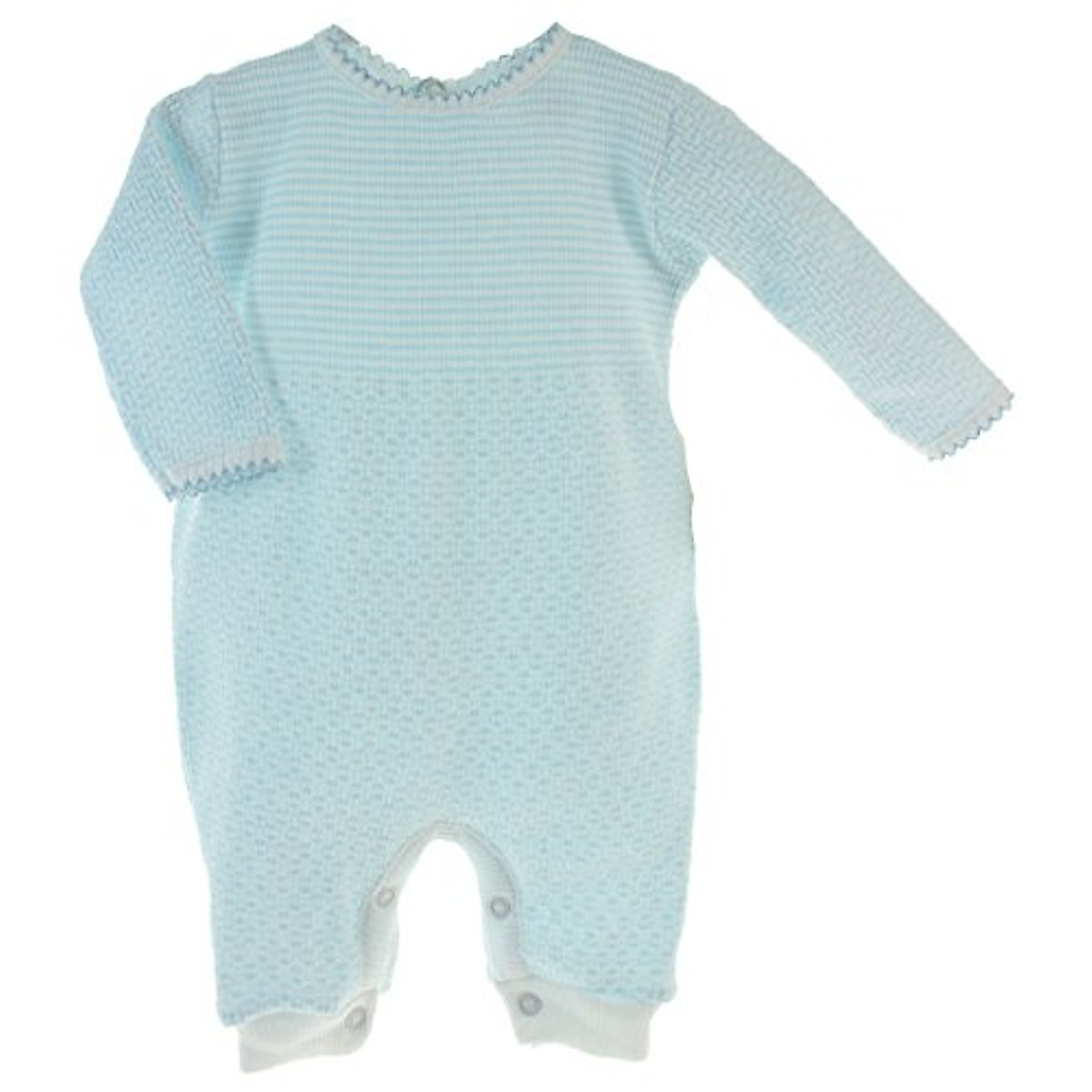 Paty Inc Baby Boys Take Home Sleeper Outfit Blue White Monogrammable (6M)