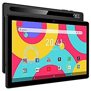 Android Tablet 10 inch, 10 inch Tablet, Android 10.0 OS, 2GB 32GB + 128GB, Quad Core Processor, 1280x800 HD IPS Screen, 2MP+8MP Dual Camera & Speaker, WiFi, Bluetooth, USB Type C, 6000mAh (Black)