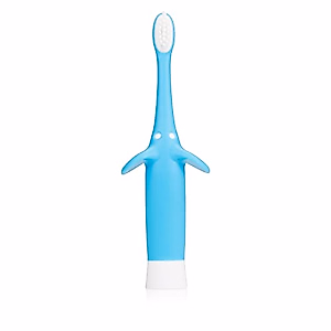 Dr. Brown's Infant-to-Toddler Training Toothbrush, Soft for Baby's First Teeth, Blue Elephant, BPA Free, 0-3 Years