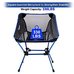 FBSPORT 2 Pack Portable Camping Chairs Lightweight Backpacking Chair Compact & Heavy Duty for Camp, Backpack, Hiking, Beach, Picnic, with Carry Bag