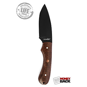 Perkin Hunting Knife With with Leather Sheath Full Tang Fixed Blade Knife Bushcraft Knife Skinning Knife - SINNER65