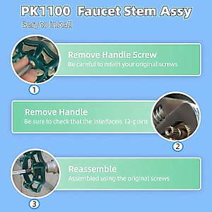 Tfuehn Bonnet PK1100 Brass Globe Valve Faucet Stem Assy for Arrowhead Hose Bibs, Boiler Drains & Sill Faucets