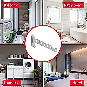 JOOM Laundry Drying Rack Wall Mounted Clothes Drying Rack Clothes Hanger White
