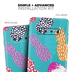 DesignSkinz Retro Summer Pineapple v1 Protective Vinyl Decal Wrap Skin Cover Compatible with The Samsung Galaxy S20 (Screen Trim & Back Glass Skin)