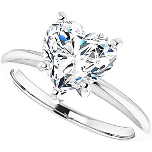 Moissanite World Minimalist Heart Diamond Engagement Ring, Heart Cut 2.00CT, Colorless Moissanite, 925 Sterling Silver, Solitaire Engagement Ring, Wedding Ring, Perfact for Gift (8)
