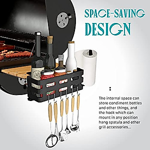 WIMART Blackstone Griddle Caddy, Storage Box Space Saving BBQ Accessories for 28"/36" Blackstone Griddle/Prep Cart, Outdoor Grill Storage Basket Griddle Caddy (Black - 1 Pcs/Set)