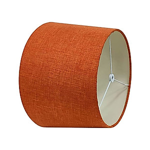 TOOTOO STAR 2 Pack Double 10x12x8" Fabric Natural Linen Cone Drum Hand Craft Medium Lamp Shade Set of 2, Lampshade for Floor Table Lamp, Spider (Set of 2, Rust Orange)