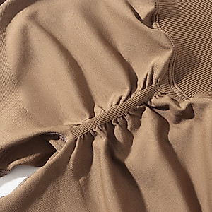 OMKAGI Women Scrunch Butt Lifting Leggings Seamless High Waisted Workout Yoga Pants(S,657-Coffee)