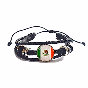 Yijianxhzao Mexico Mexican Flag Bangle&Bracelet,Mexican Bracelet,Mexico Jewelry,Flag Bracelet Bangle,BV022