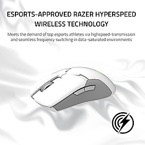 Razer Viper Ultimate Lightweight Wireless Gaming Mouse & RGB Charging Dock: Hyperspeed Wireless Technology - 20K DPI Optical Sensor - 74g Lightweight - 70 Hr Battery - Mercury White