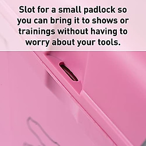 HORZE Smart Grooming Box - Crack-Resistant, Non-Slip Surface, with Two Snap Closures, Split Compartment and Removable Tray - Shadow Grey