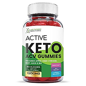 Justified Laboratories (5 Pack) Active Keto ACV Gummies 1000MG with Pomegranate Juice Beet Root B12 300 Gummys