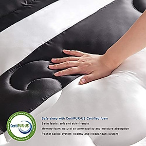 King Mattress, Rucas 12 Inch Memory Foam Mattress with Individually Wrapped Coils Innerspring King Size Mattress in a Box for Sleep Supportive & Pressure Relief