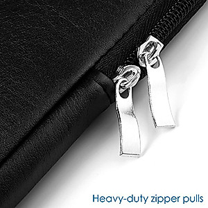 CCPK 13" Laptop Sleeve Cover Compatible with New MacBook Pro M1 Chip A2338 Mac Air 13 Inch 2020 Accessories A2337 A2289 A1989 A1932 2018 2019 13.3 Inch Waterproof Carrying Case Bag PU Leather, Black