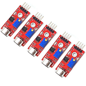 Kiro&Seeu 5PCS Microphone Sensor High Sensitivity Sound Detection Module Compatible with Ar-duino PIC AVR Raspberry Pi 2 3 3B+ 4 Robot Smart Car(S-MD-5P)