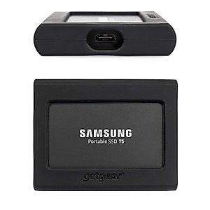 Silicone Bumper for Samsung Portable SSD T5, Strong-Shock Absorbing, Slip-Resistant- Black