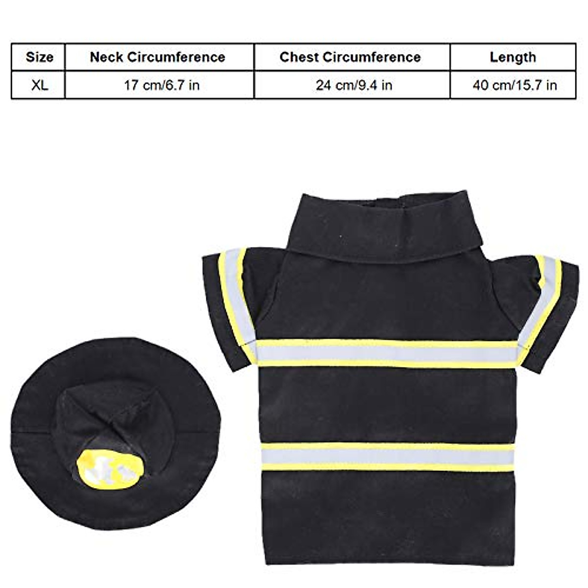 Canvas Pet Dog Firefighter Clothes, Dog Firefighter Costume with Hat, Pet Halloween Puppy Dog Jacket for Festive XL