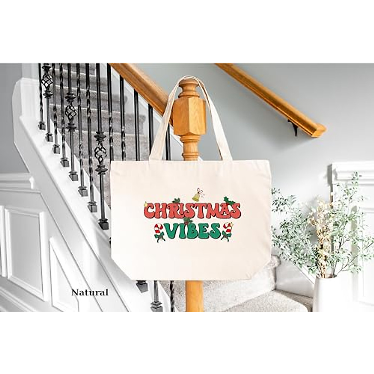 Women Christmas Bag, Christmas Vibes Tote Bag, Tote Bag Aesthetic, Holiday Gift Bag, Christmas Family Gift Bags, Customized Christmas Bag