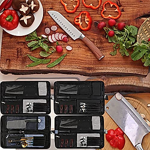 Knife Roll,Chef knife bag,Heavy Duty Knife Case,13 Slots Knife Bags For Chefs Knife Roll Bag,Chef Bag For Knives and Kitchen Utensils,Knife Holder Carrying Case Gifts for Men Dad Husband Boyfriend Him