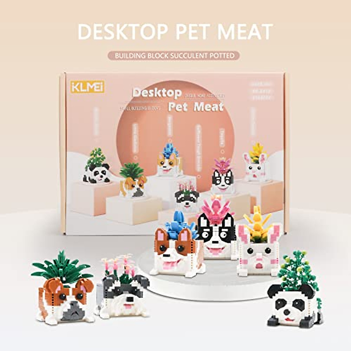 DOLBLOCK Succulent Bonsai Botanical Collection Decor Building Set Architecture Model Kit with Flower Plant Animal for Adults Creative DIY Gifts Toys