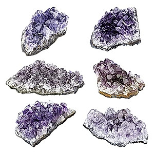 GEHECRST Natural Raw Amethyst Quartz Geode Cluster, Reiki Healing Crystals Stone Amethyst Rock Druzy Gemstone for Collection, Decoration, Specimen, Witchcraft | 0.18-0.33 lb
