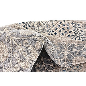 Unique Loom Salzburg Collection Area Rug - Gneis (6' 1" x 9' Rectangle, Gray/ Ivory)