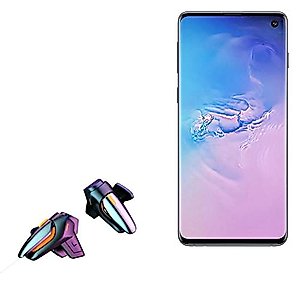 BoxWave Gaming Gear Compatible with Samsung Galaxy S10 (Gaming Gear by BoxWave) - Touchscreen QuickTrigger, Trigger Buttons Quick Gaming Mobile FPS for Samsung Galaxy S10 - Jet Black