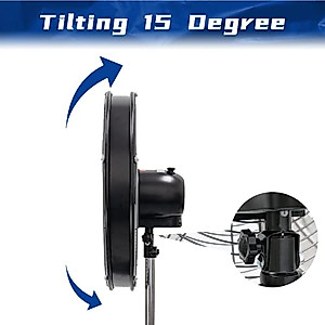 HICFM 5000 CFM 20 inch Heavy Duty High Velocity Pedestal Oscillating Shroud Fan with Powerful 1/5 Motor, 6ft Power Cord and Oscillation for Workshop, Garage, Commercial or Industrial rooms - UL Listed