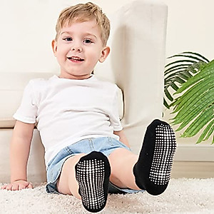 ZAPLES Baby Non Slip Grip Ankle Socks with Non Skid Soles for Infants Toddlers Kids Boys Girls, Assorted 9 Pack, 12-36 Months