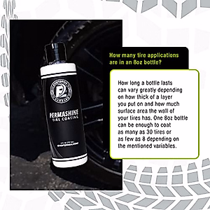 ExoForma PermaShine Tire Coating & Dressing - Extreme High Shine & Durability - Long-Lasting Acrylic Anti-Stick No-Sling Protection - Won’t Wash Off - Dries Fast to The Touch - 8 fl oz