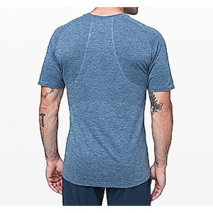 LULULEMON Men's Metal Vent Tech Short Sleeve Crew 2.0 T-Shirt (Midnight Shadow/Tempest Blue, L)