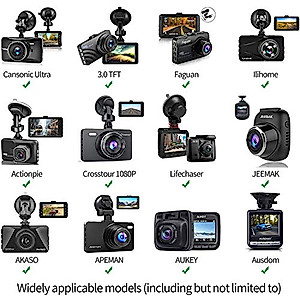 TiToeKi Dash Cam Suction Mount with 15+ Swivel Ball Adapters Compatible with Rexing V1, UGSHD, Falcon F170, KDLINKS, Vantrue, APEMAN, , Z-Edge, Roav, Old Shark, YI, Peztio, UGSHD and Most Dash Cameras