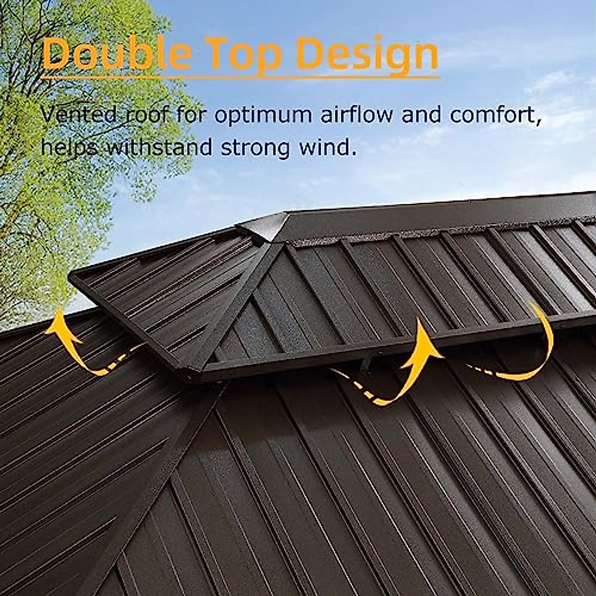 PURPLE LEAF 12' X 14' Outdoor Hardtop Gazebo Permanent Outside Heavy Duty Sun Shade Deck Canopy for Patio All Weather Aluminum Metal Roof Backyard Pavilion with Netting and Curtains