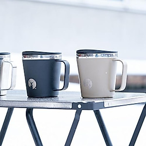 Captain Stag UE-3569 Noodle In Mug, Double Stainless Steel, Vacuum Insulated, Heat and Cold Retention, 15.2 fl oz (450 ml), Khaki