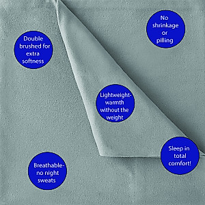 Thermee Micro Flannel Sheets Set, California King-Size Sheet Set, 18" Deep Pocket, Cali. King Sheets Fit Large Mattresses, Easy Wash, No Pill, 2 King Pillowcases, Bed Sheets, Soft Sheet-Cherry Blossom