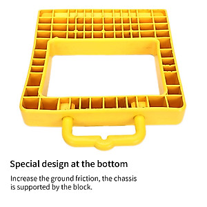 Homeon Wheels Pallet Truck Chock Heavy Duty Pallet Jack Stopper 14.2" Length x 11.6" Width x 2" Height 2 Pack(Yellow)