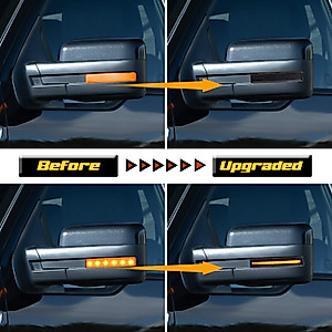 RUXIFEY Sequential LED Side Mirror Reflector Lights Smoked Lens Compatible with Ford F150 2009 to 2014
