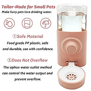 Fhiny Rabbit Water Bottle No Drip, 2 PCS Hanging Guinea Pig Water Dispenser 600ml Small Animal Gravity Automatic Water Feeder for Bunny Guinea Pigs Chinchillas Hedgehogs Ferrets Squirrels (Pink)